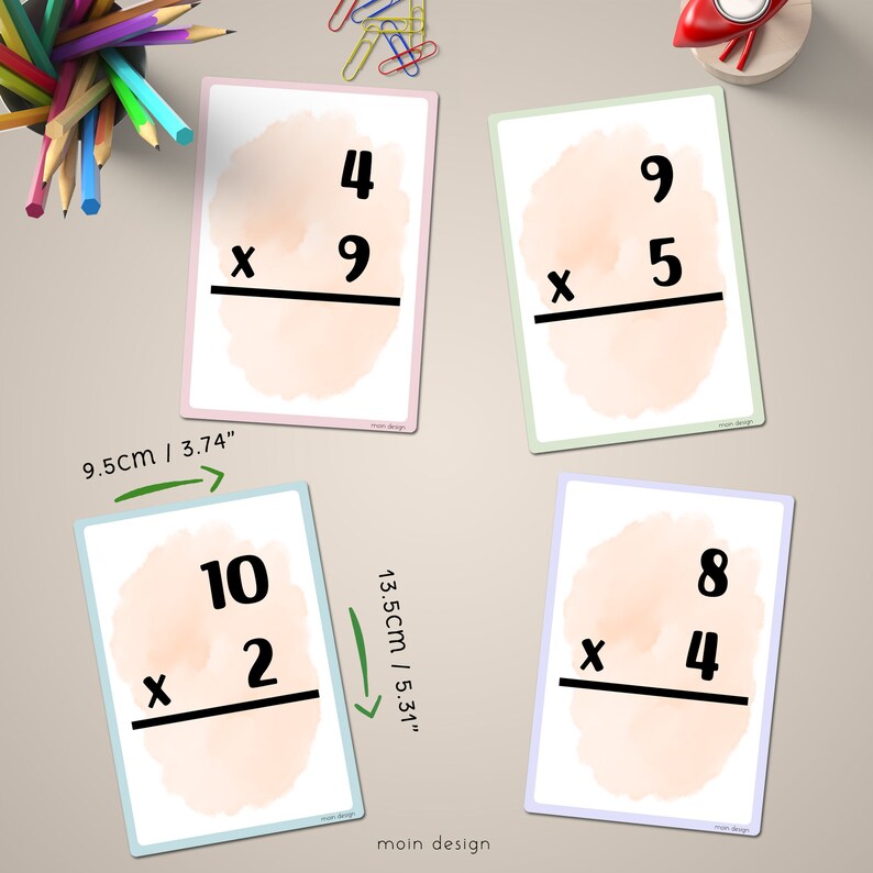 Multiplication Practice Flash Cards, Printable Math Activity ...