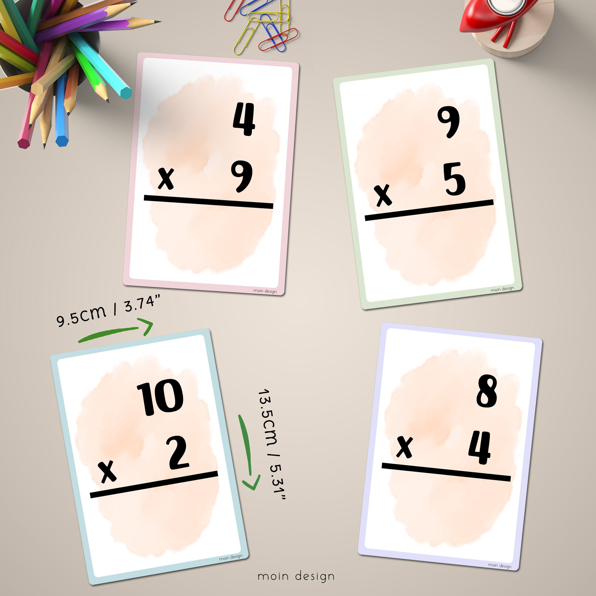 Multiplication Practice Flash Cards, Printable Math Activity ...