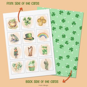 Printable St Patricks Day Memory Game, Kids Activity, Matching Games ...
