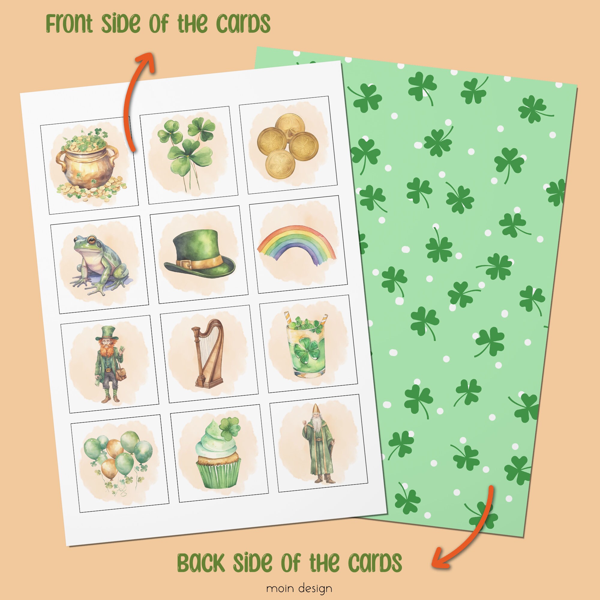 Printable St Patricks Day Memory Game, Kids Activity, Matching Games ...