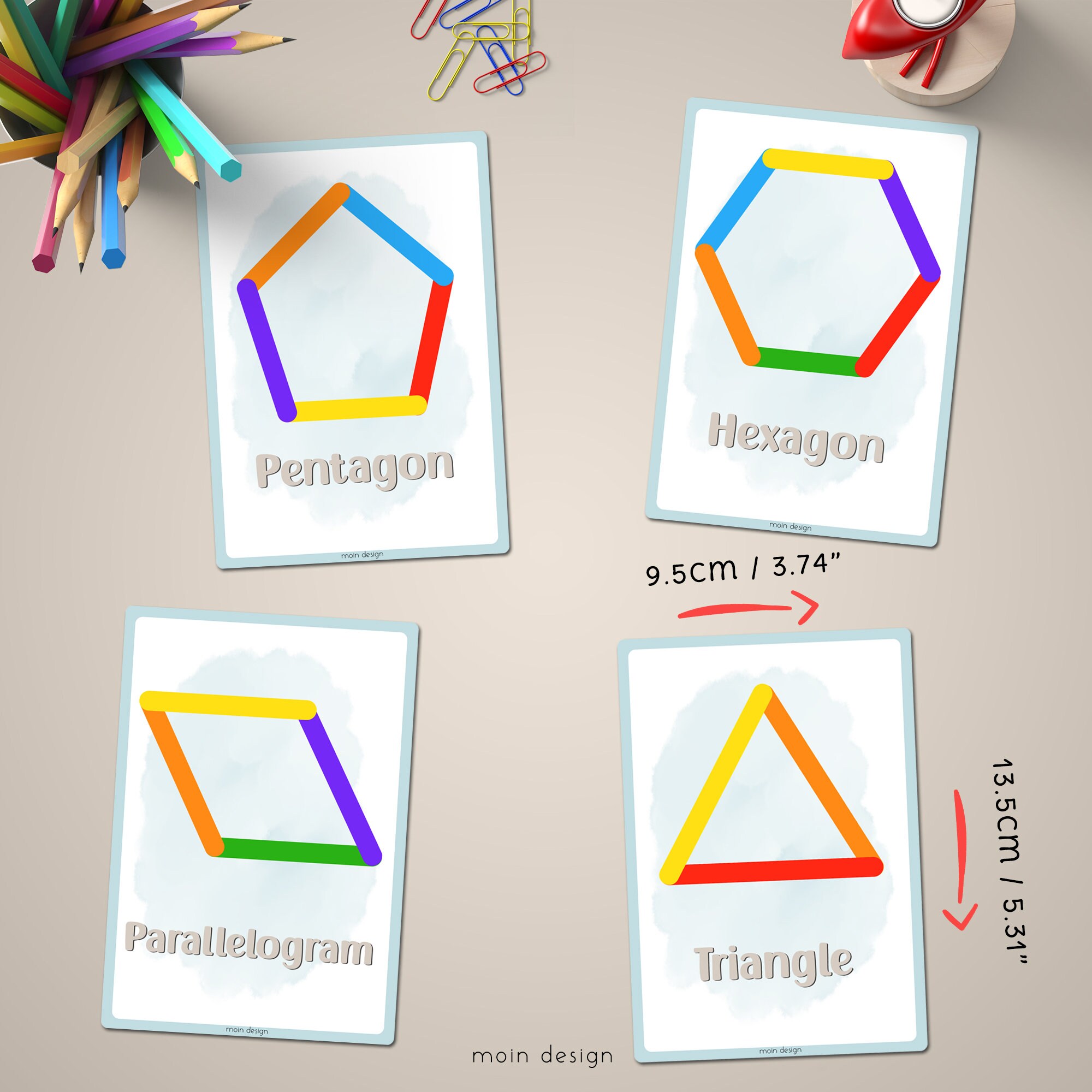 Shapes Popsicle Sticks Activity, Craft Sticks Activity, Montessori Game ...