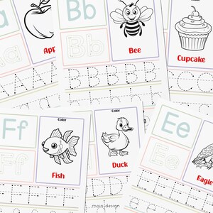 Printable Alphabet Worksheets, ABC Tracing, Handwriting, Coloring Pages ...