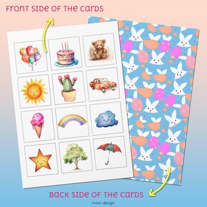 Printable Memory Game, Kids Activity, Matching Games for Toddlers ...