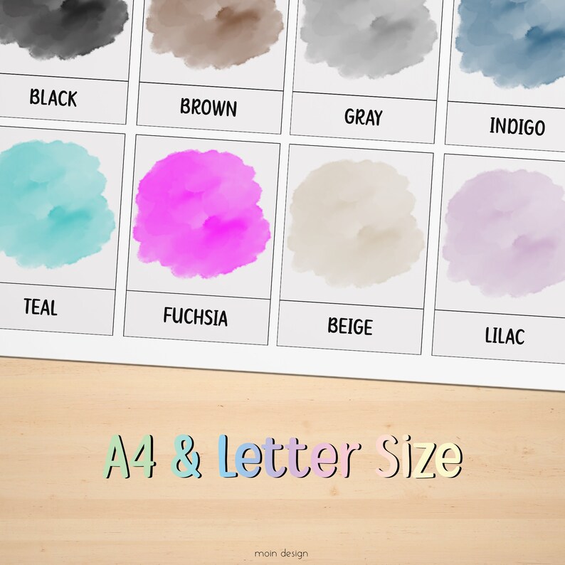 16 Color Flash Cards, Preschool Cards, Montessori Printable Activity ...
