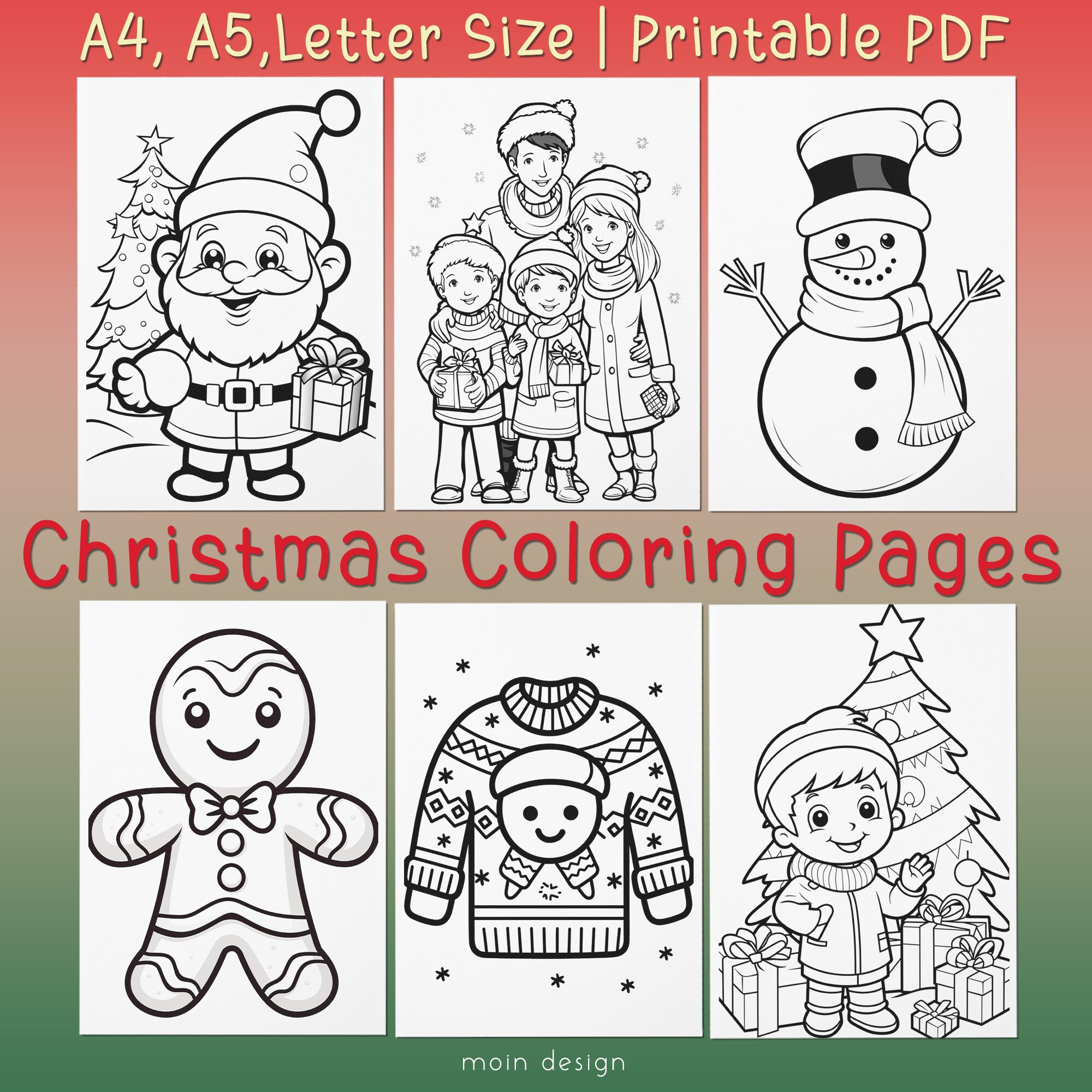Printable Christmas Coloring Sheets, Coloring Pages for Kids, Preschool ...