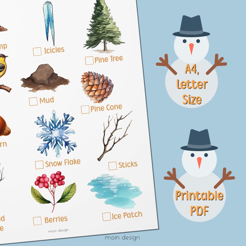 Printable Winter Scavenger Hunt for Kids, Winter Games for Kids, Party ...