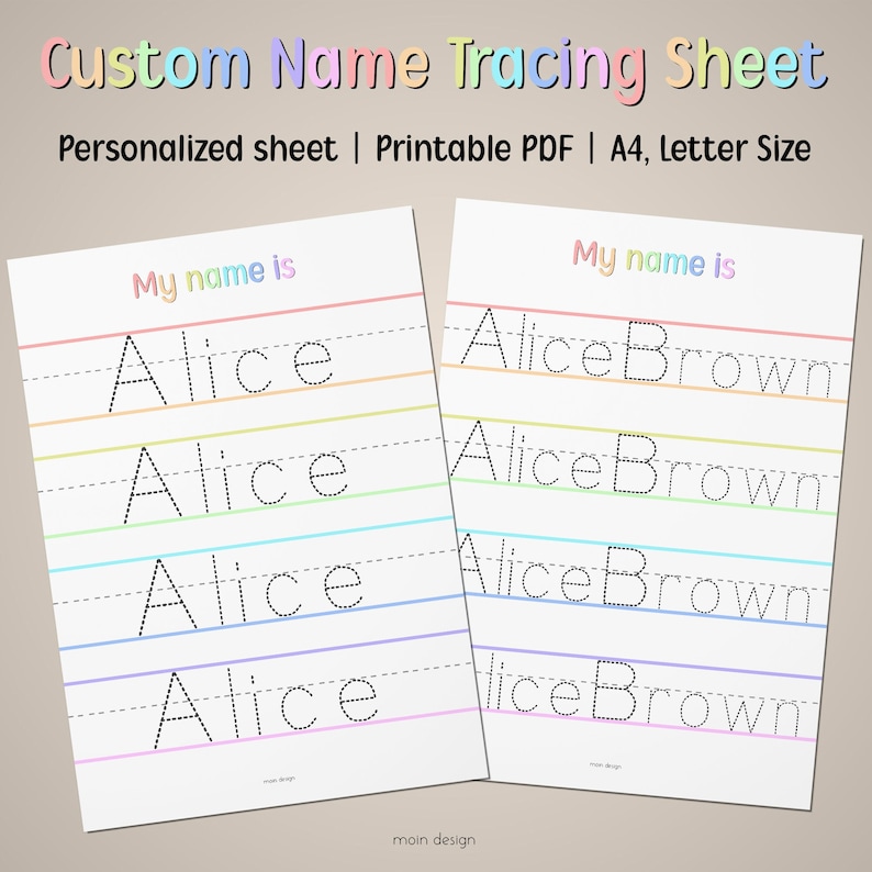 Custom Name Tracing Worksheet: Personalized Handwriting Practice ...
