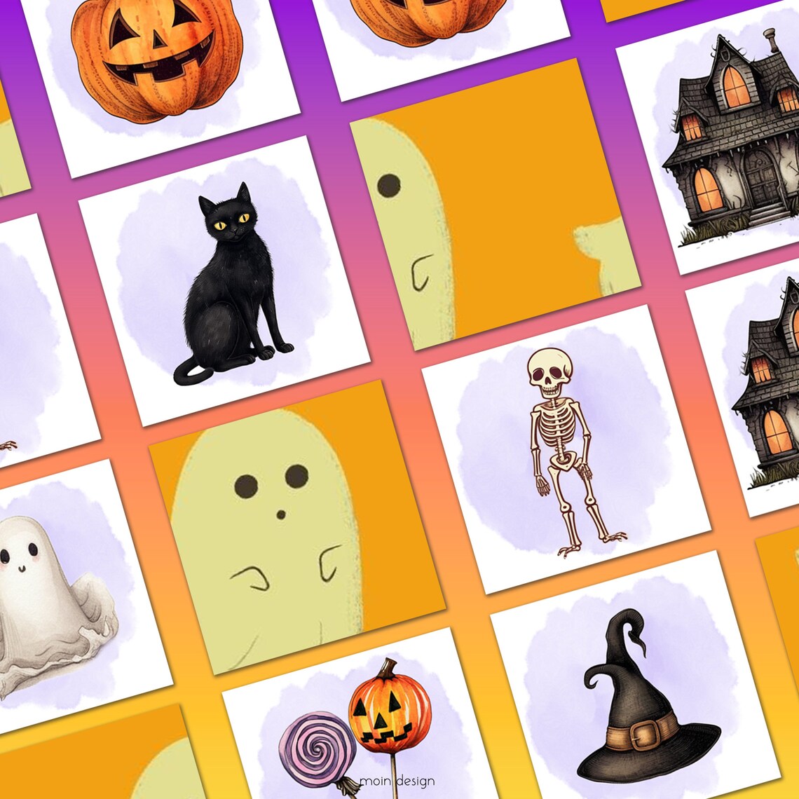 Printable Memory Game, Kids Halloween Activity, Matching Games for ...
