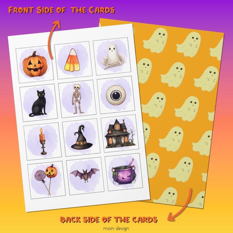 Printable Memory Game, Kids Halloween Activity, Matching Games for ...