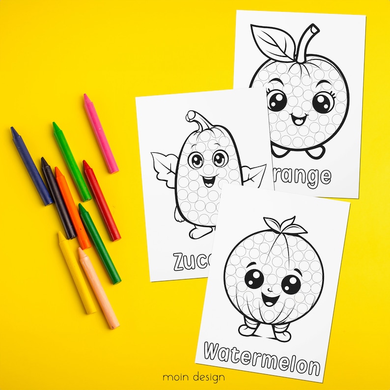 Vegetables and Fruits Dot Marker Pages, Printable Do a Dot Activity ...