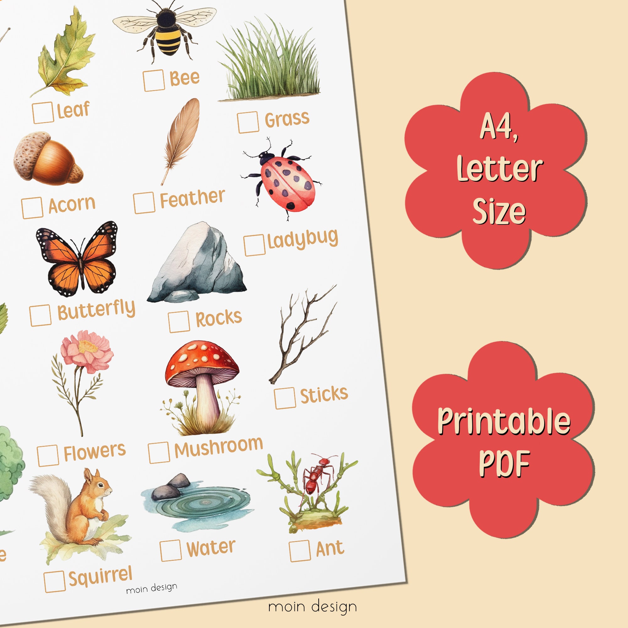 Printable Nature Scavenger Hunt, Outdoor Activity for Kids, Preschool ...