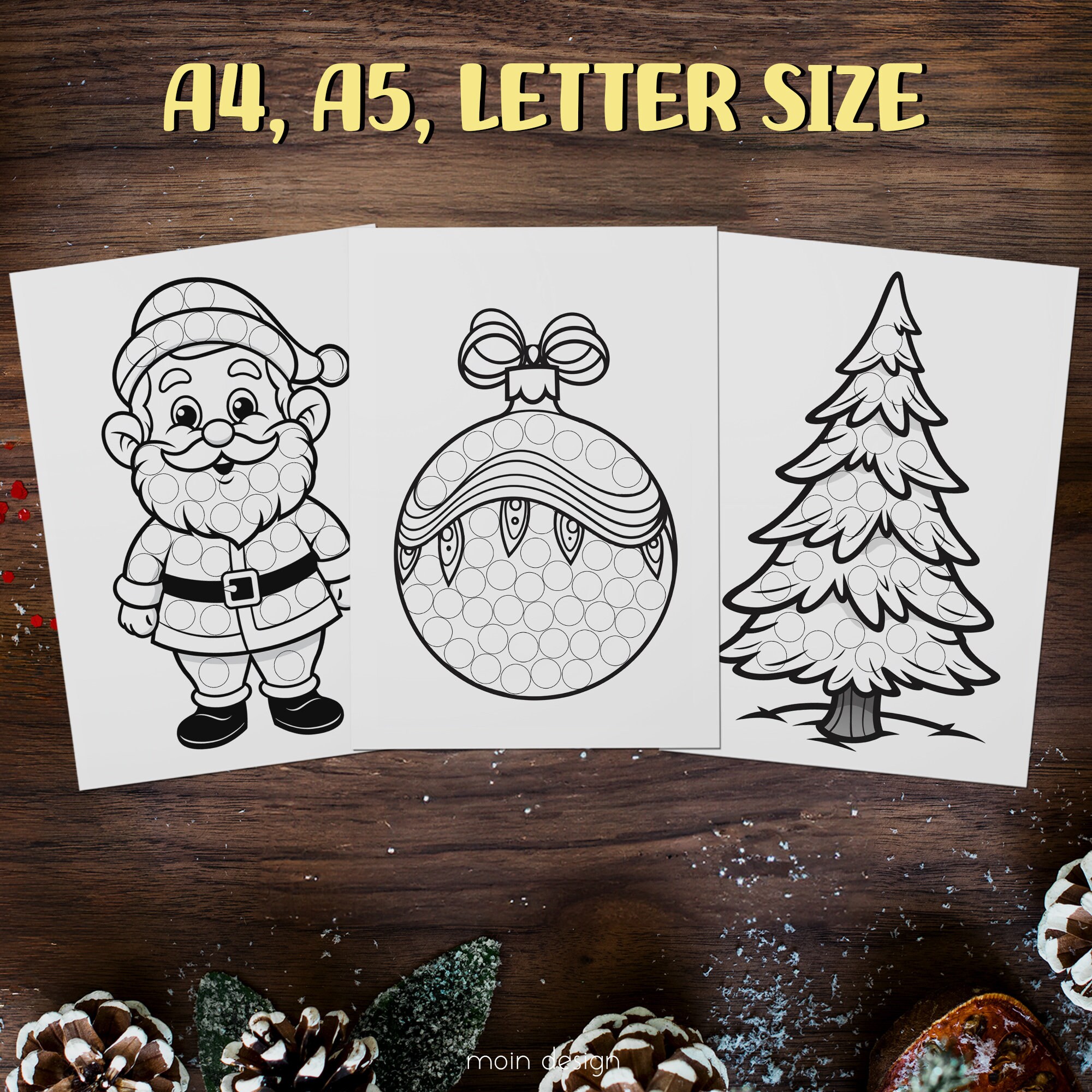 Christmas Dot Marker Coloring Pages, Dot a Dot Painting, Christmas Dot ...