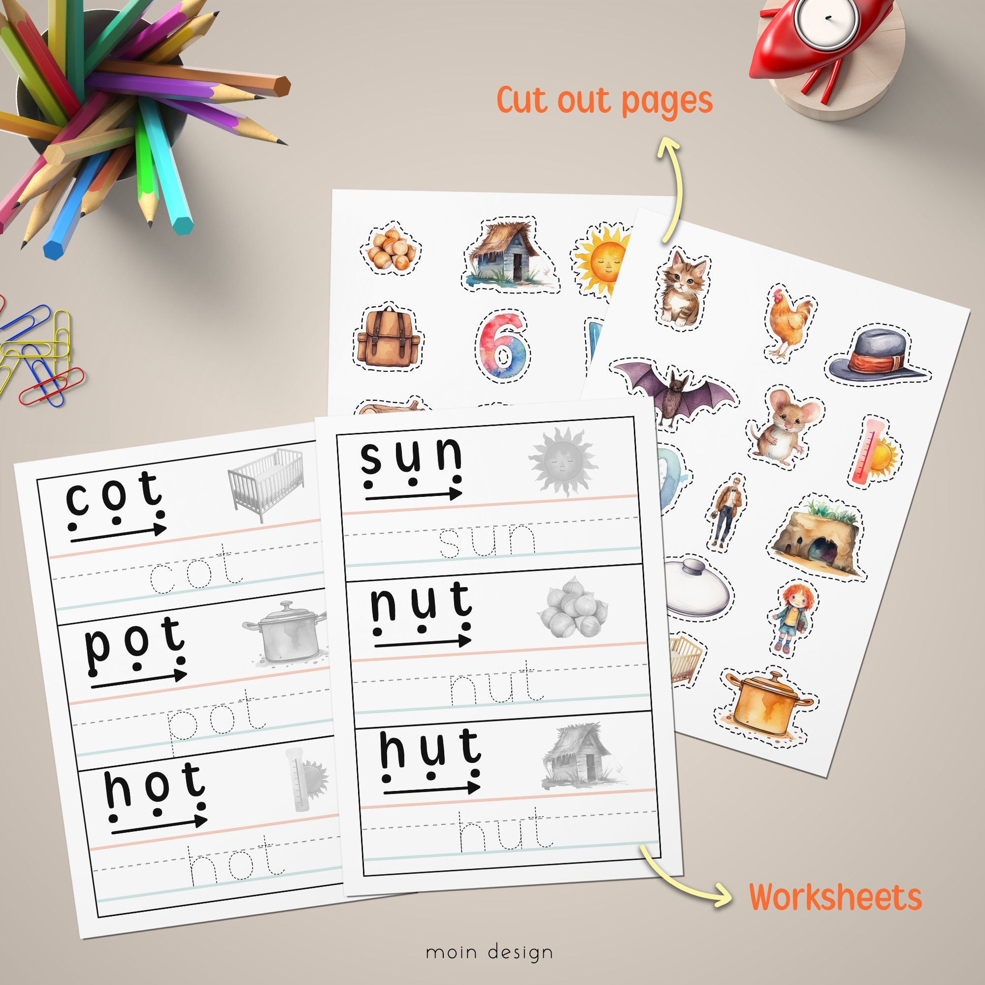Printable CVC Words Worksheet, Toddler Activity, Learn to Read ...