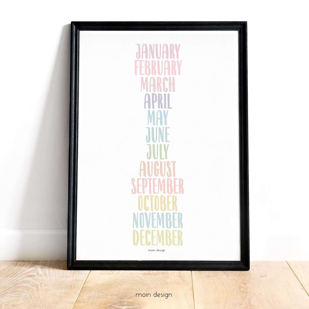 Watercolor Months of the Year Poster: Montessori Classroom Decor ...