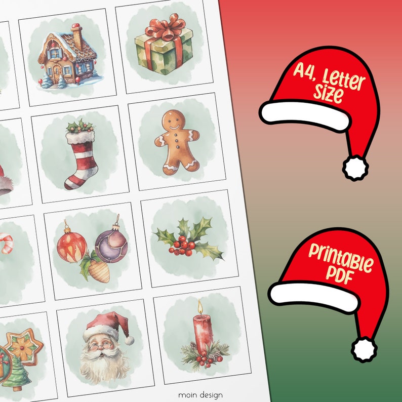 Printable Christmas Memory Game: Kids Matching Activity (PDF) - Etsy