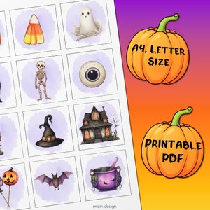 Printable Memory Game, Kids Halloween Activity, Matching Games for ...