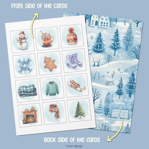 Printable Winter Memory Game, Kids Activity, Matching Games for ...
