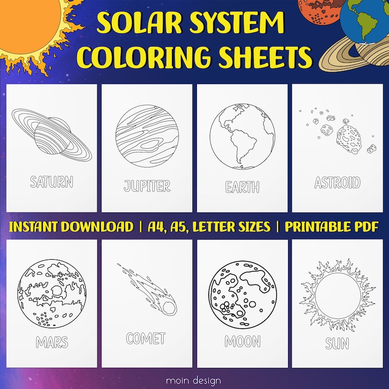 Printable Solar System Coloring Sheets, Coloring Pages for Kids ...