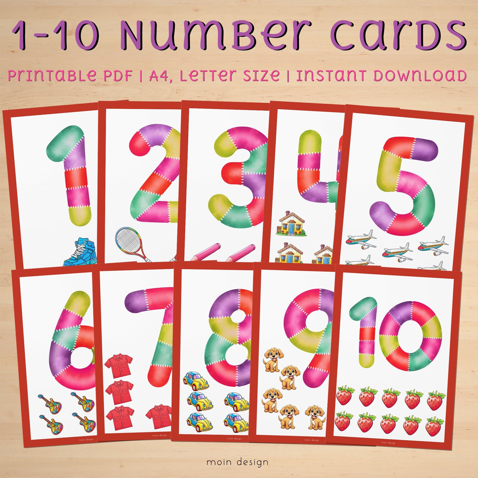 Printable Number Tracing Cards, Number Posters, Learning Activity ...
