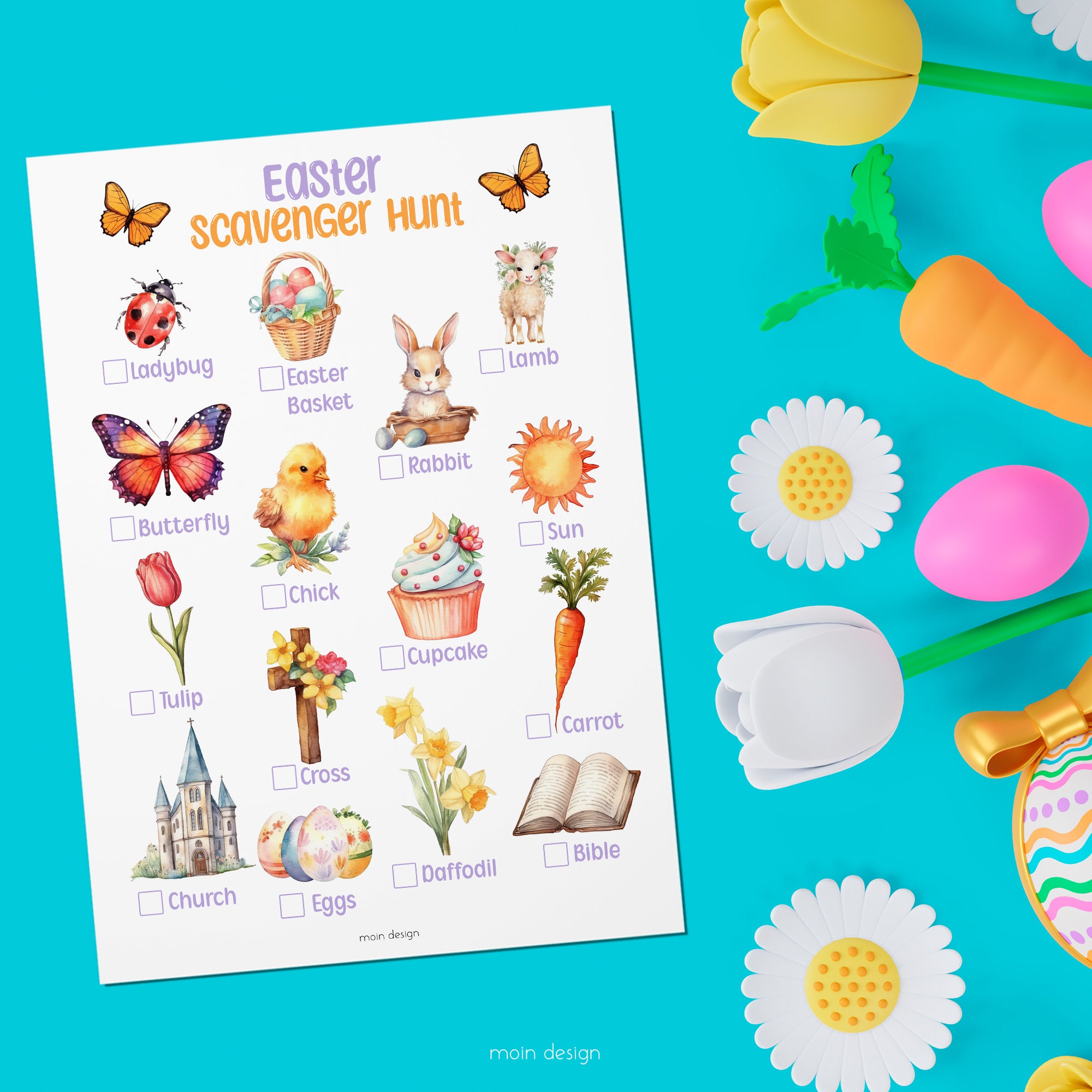 Printable Easter Scavenger Hunt for Kids, Easter Games for Kid, Party ...