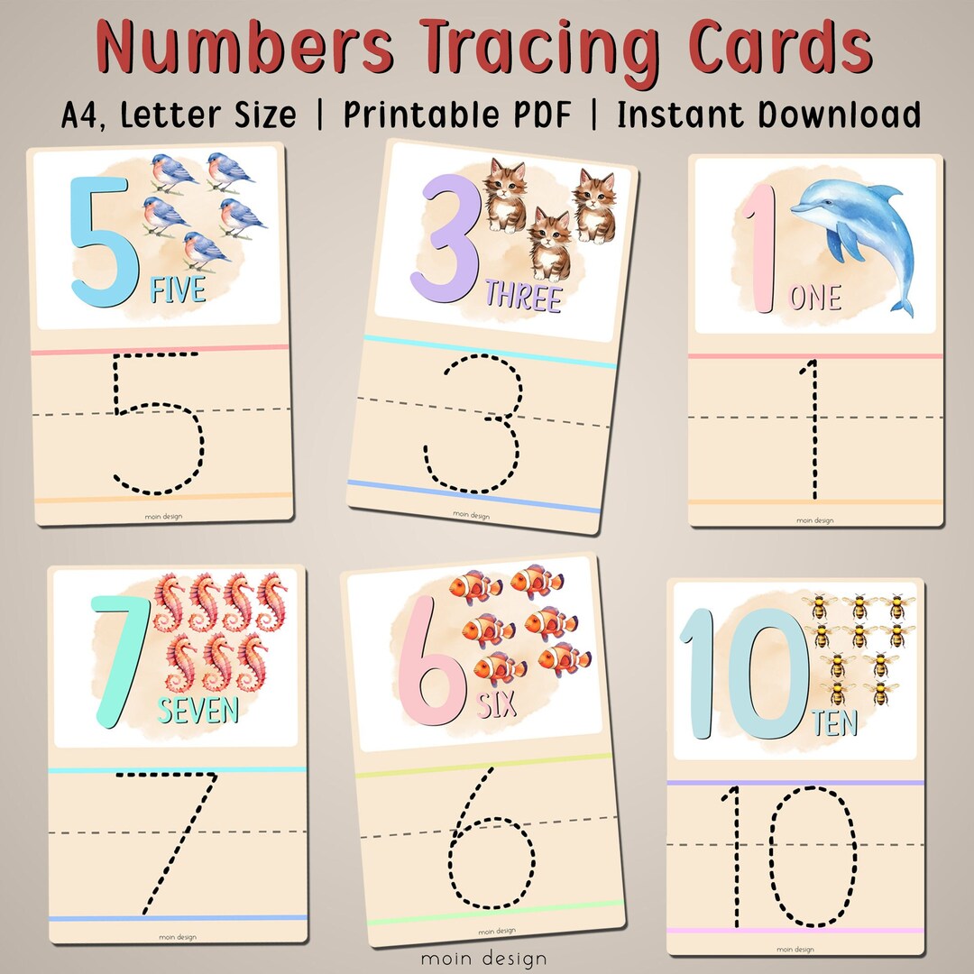 Number Tracing Worksheet, Hand Writing Practice, Preschool Curriculum ...