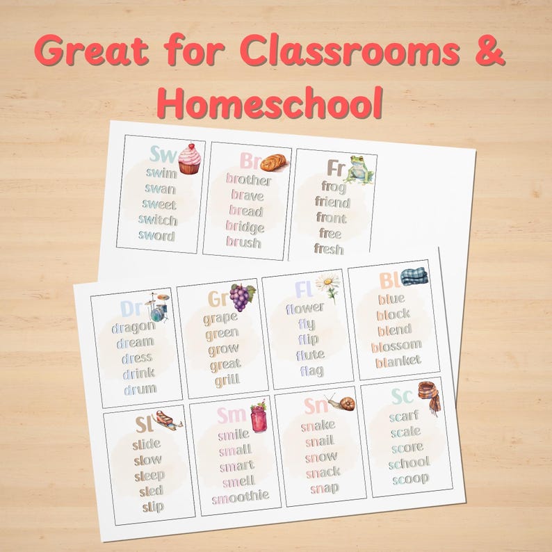 Printable Phonics Flash Cards: Consonant Digraphs & CVC Words (PDF ...