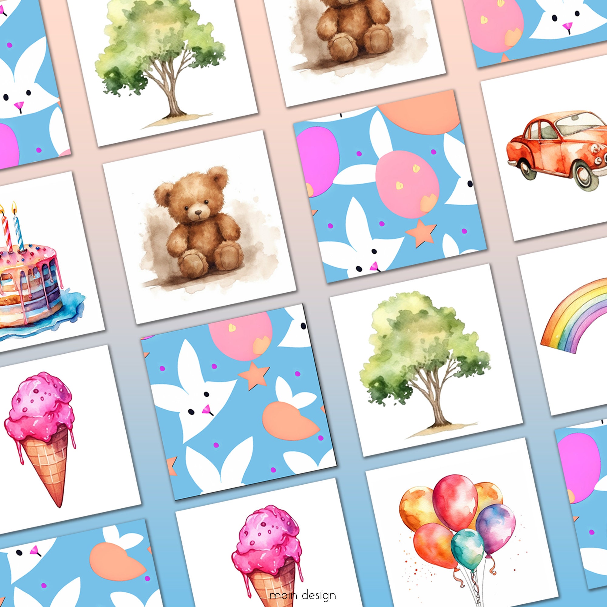 Printable Memory Game Kids Activity Matching Games for - Etsy