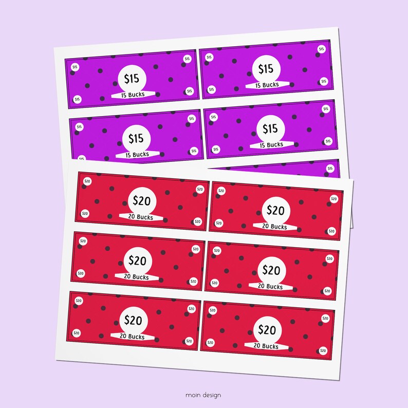 Printable Reward Bucks, Editable Chore Bucks, Reward Money, Reward ...