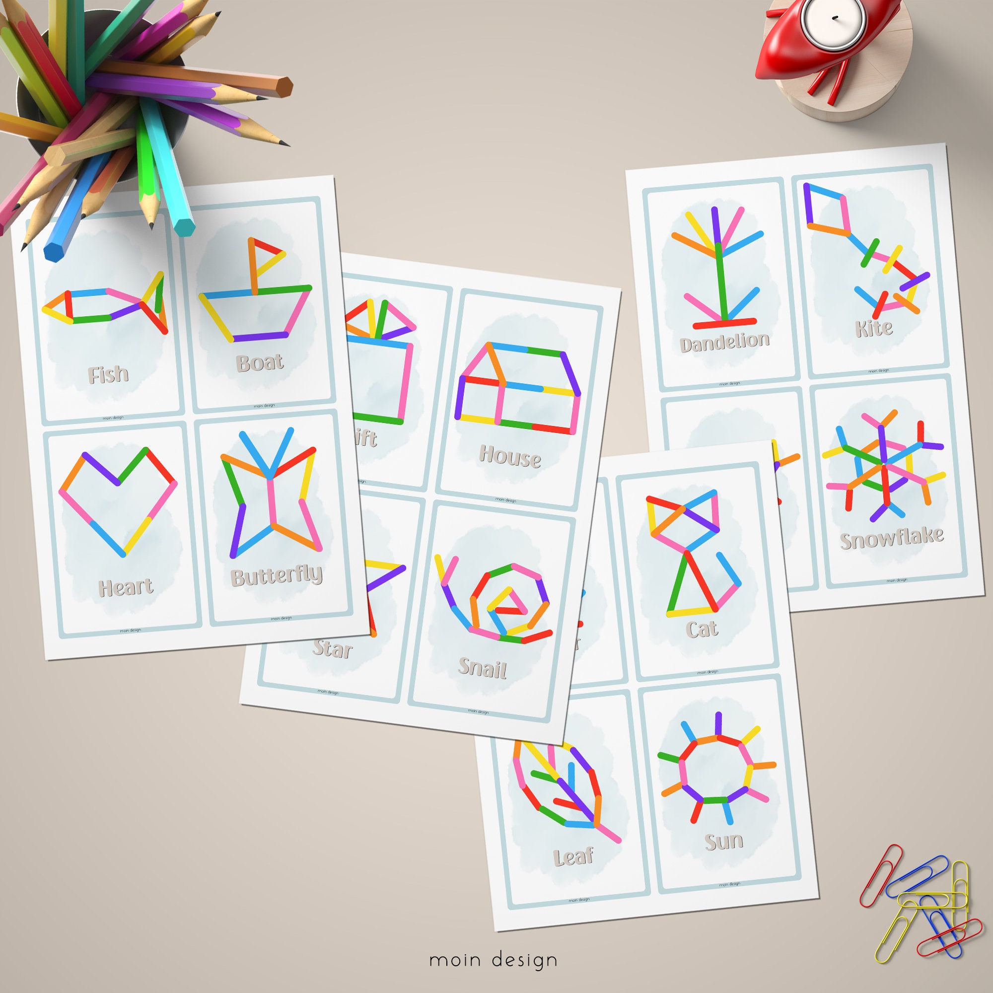 Popsicle Sticks Activity, Craft Sticks Activity, Montessori Game for ...