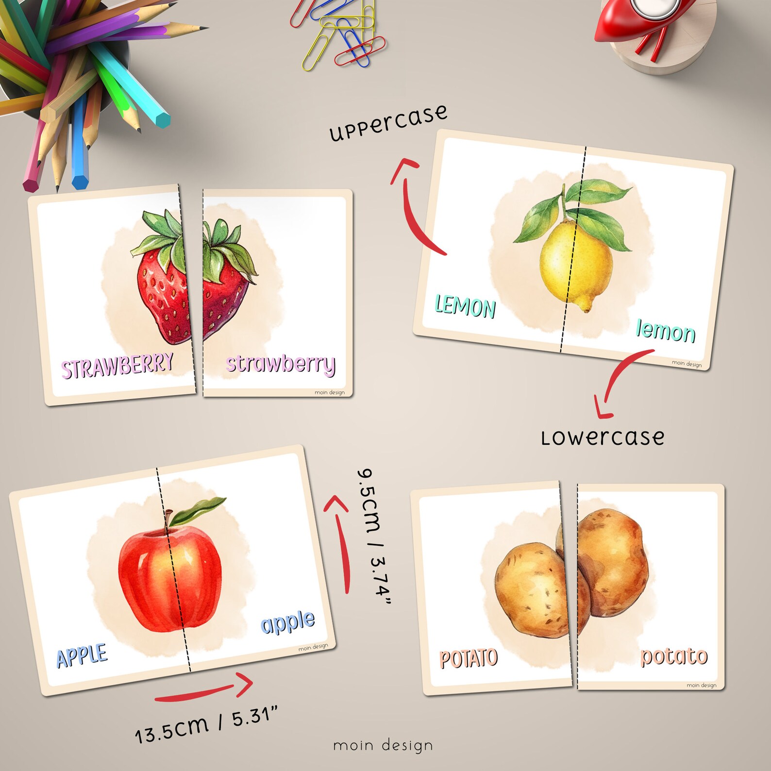 Vegetables & Fruits Matching Game for Toddler, Puzzle for Kids, Toddler ...