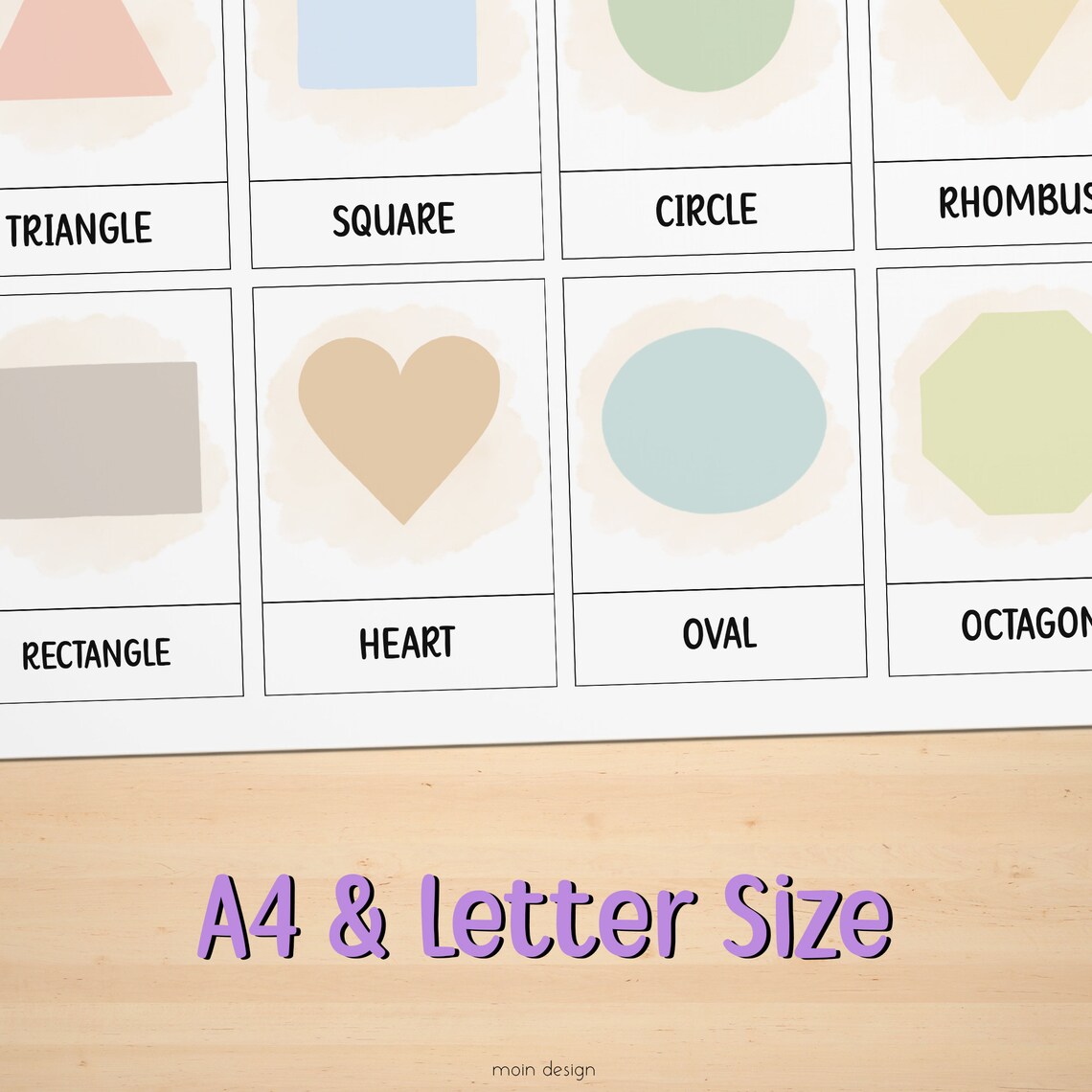 Shapes Flash Cards, Preschool Activity, Printable Montessori Cards ...