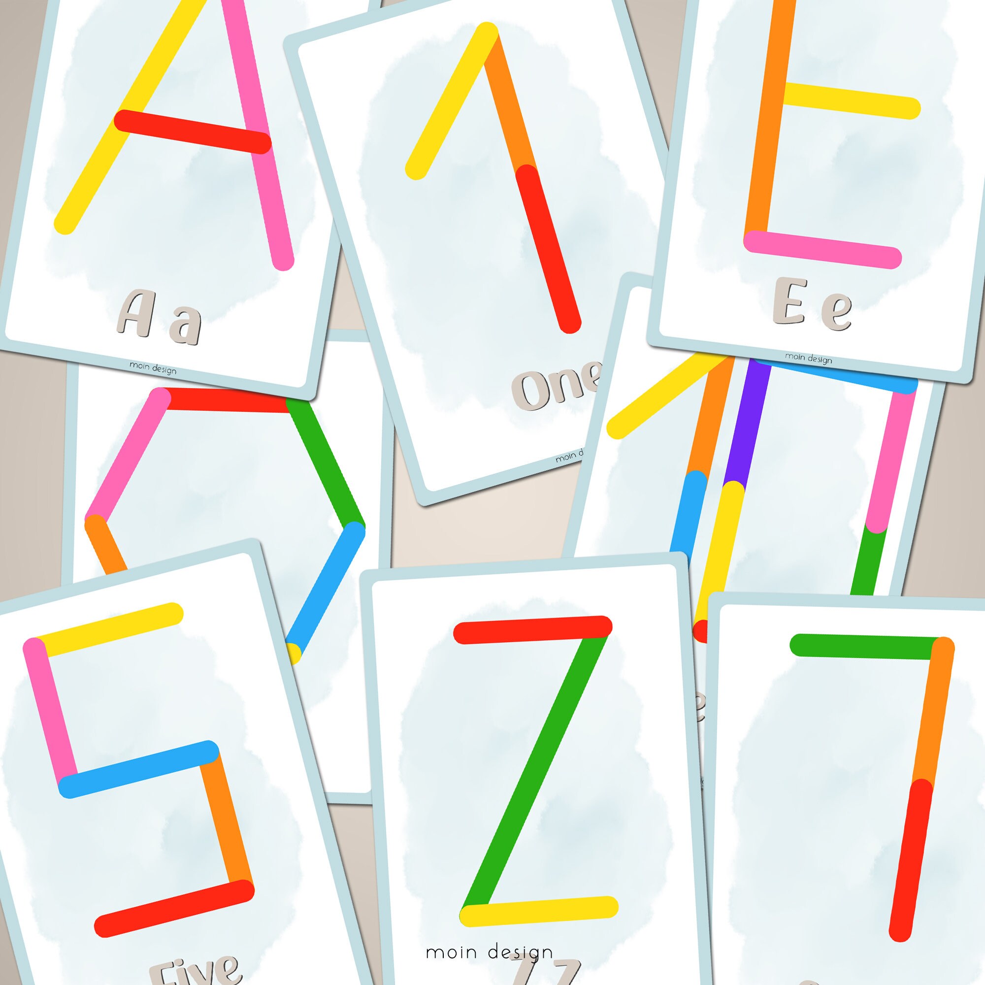 Alphabet & Numbers Popsicle Sticks Activity, Craft Sticks, Montessori ...