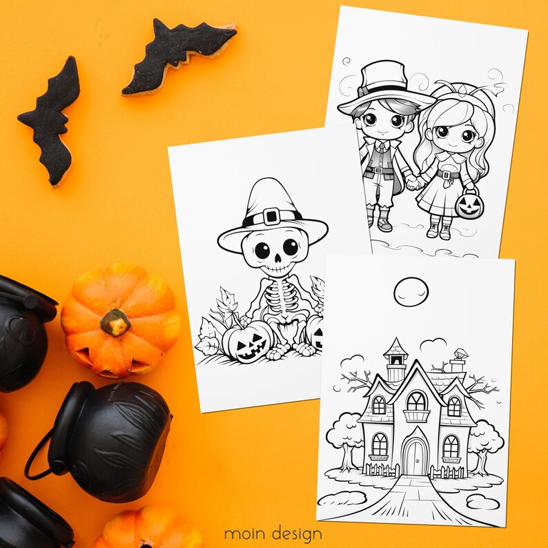 Halloween Coloring Pages for Kids, Halloween Party Activity, Printable ...