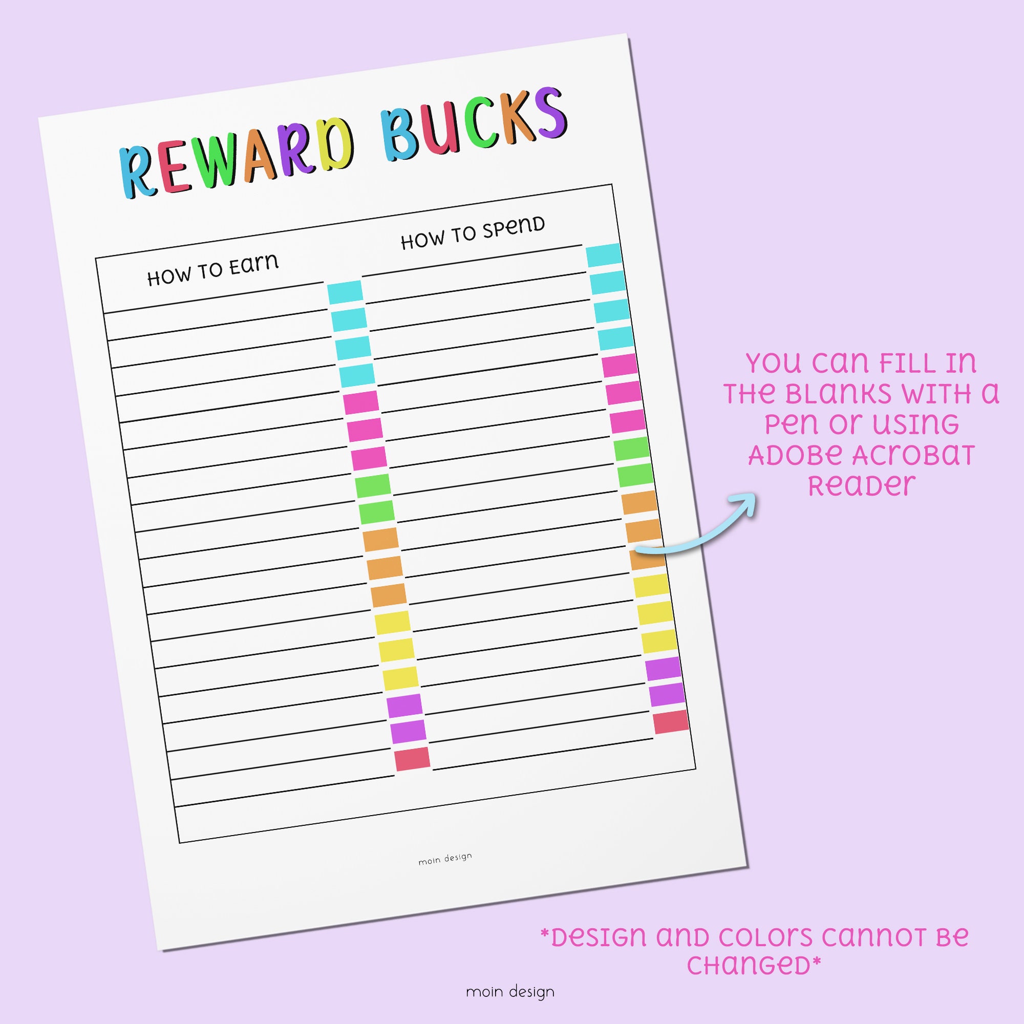 Printable Reward Bucks, Editable Chore Bucks, Reward Money, Reward ...