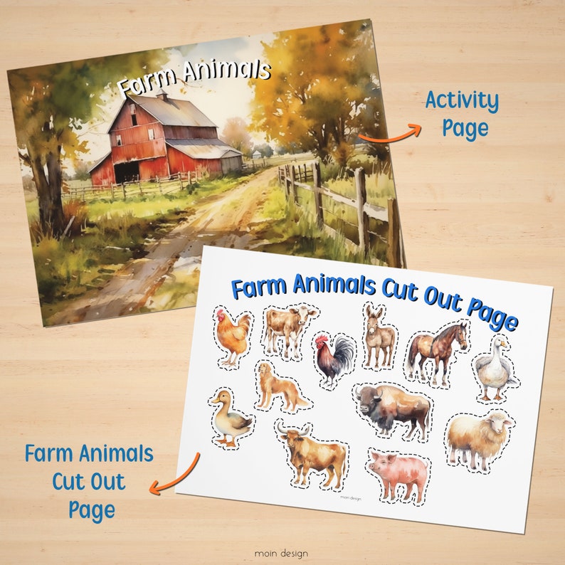 Farm & Wild Animals Sorting Activity: Toddler Learning Game (printable ...