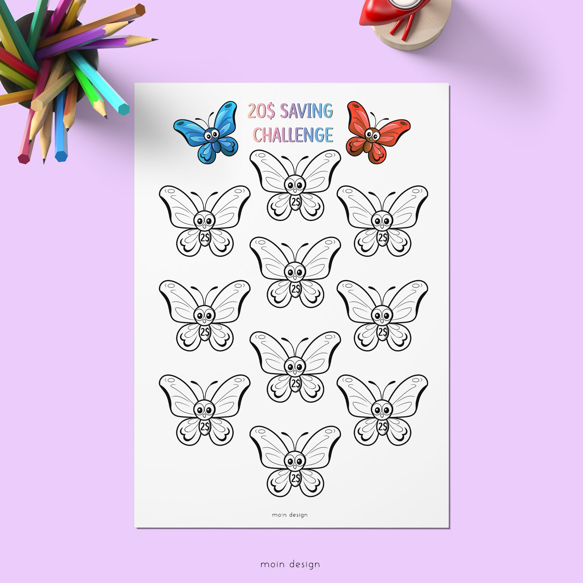 Printable Saving Challenge for Kids Saving Tracker Children - Etsy