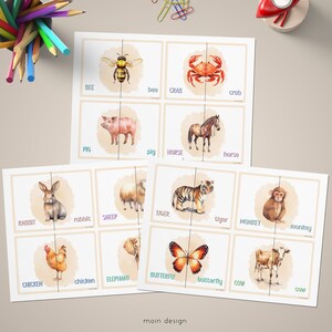 Animals Matching Game for Toddlers, Puzzle for Kids, Toddler Activity ...
