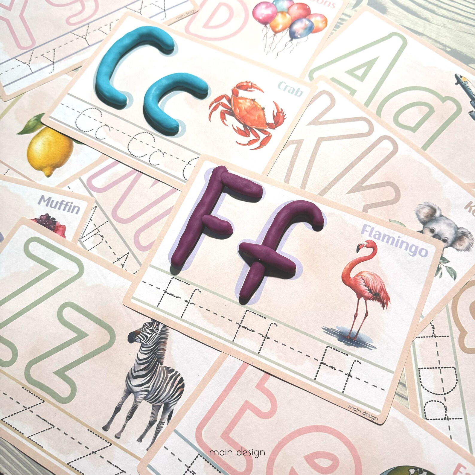 Alphabet & Numbers Play Dough Mats, Printable Homeschool Activity, ABC ...