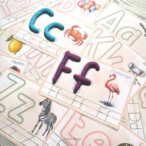 Alphabet & Numbers Play Dough Mats, Printable Homeschool Activity, ABC ...