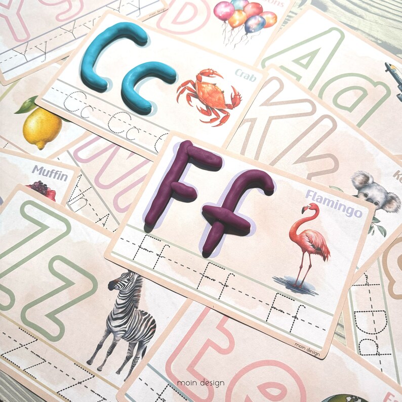 Alphabet & Numbers Play Dough Mats, Printable Homeschool Activity, ABC ...