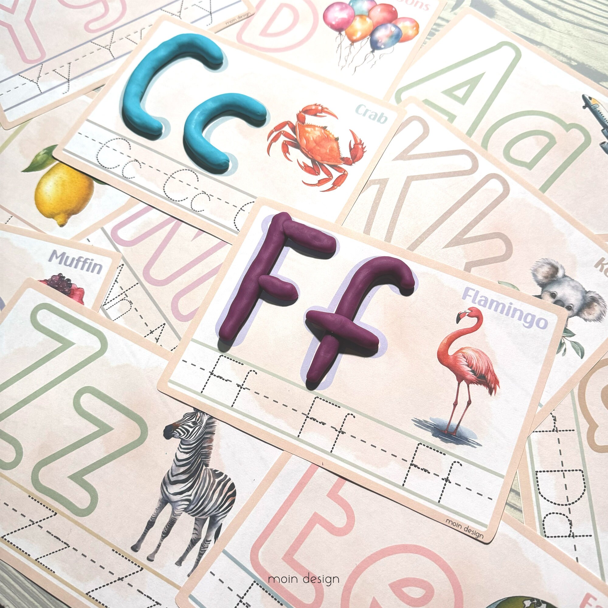 Alphabet & Numbers Play Dough Mats, Printable Homeschool Activity, ABC ...