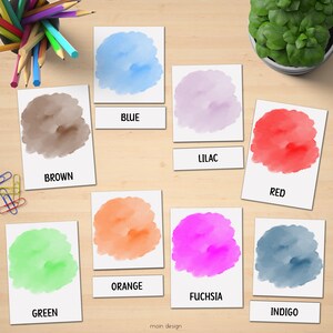 16 Color Flash Cards, Preschool Cards, Montessori Printable Activity ...