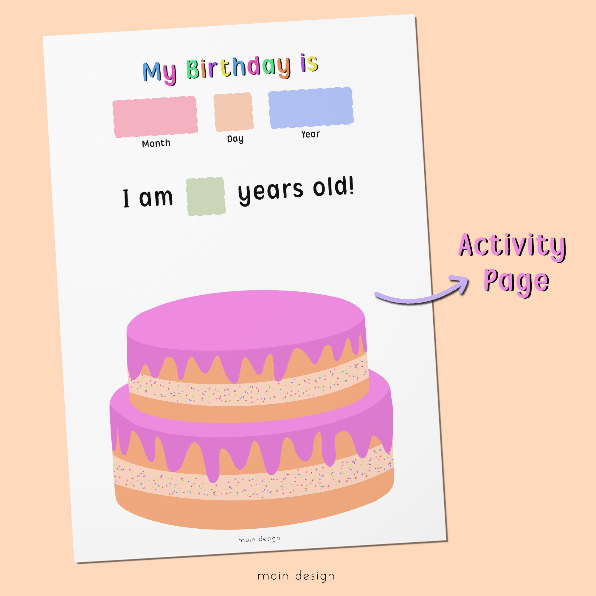 Learn My Birthday Activity, Printable Worksheet, Busy Books Page ...