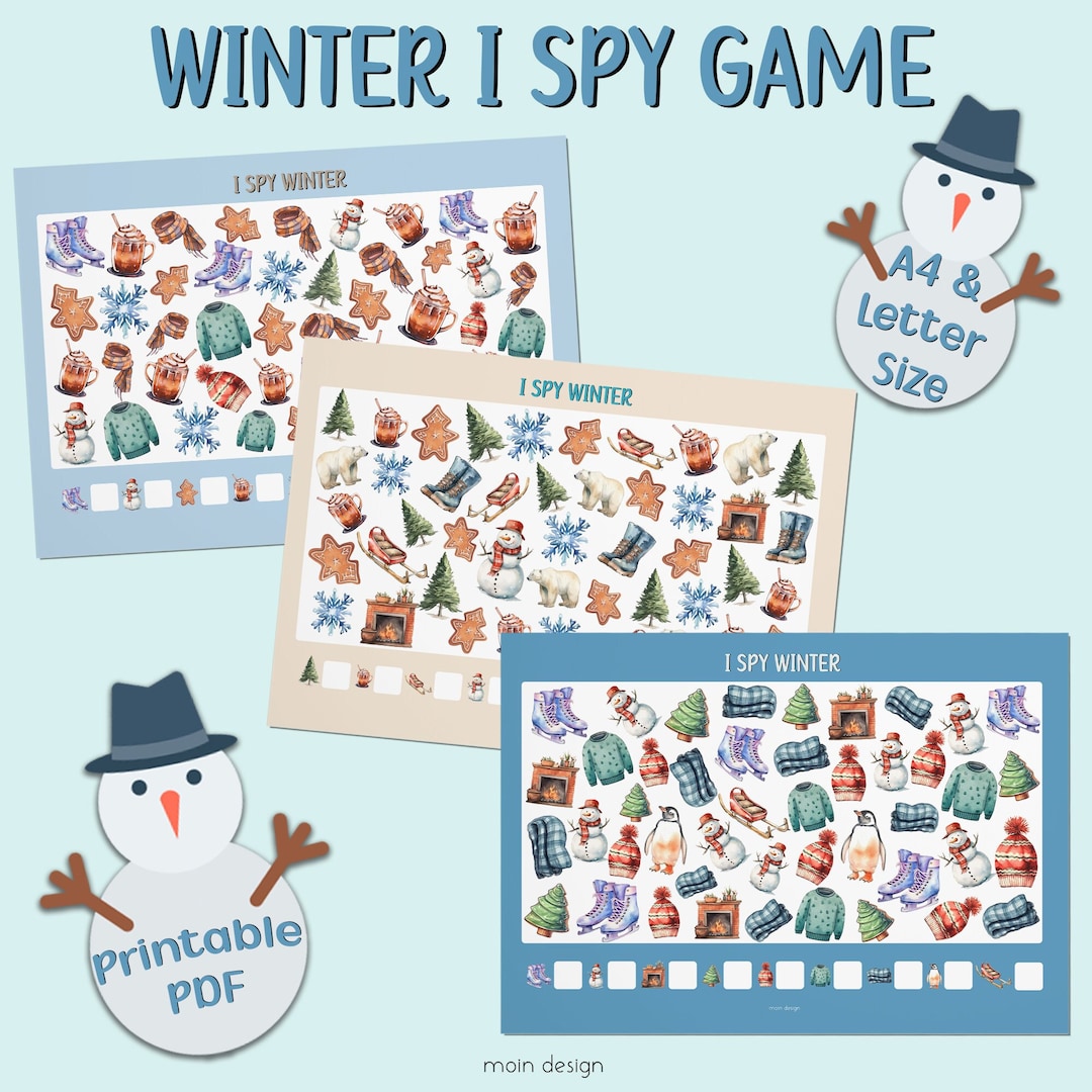 Printable Winter I Spy Game, Toddler Winter Activities, Kids Activity ...