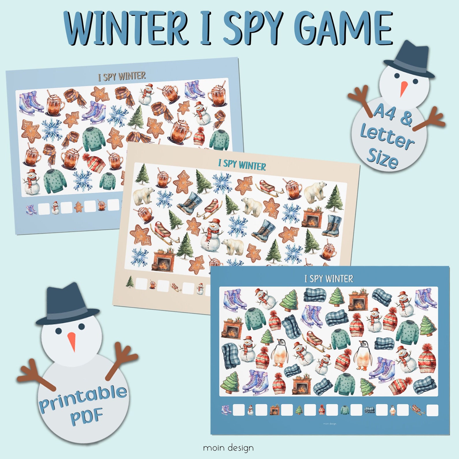 Printable Winter I Spy Game, Toddler Winter Activities, Kids Activity ...