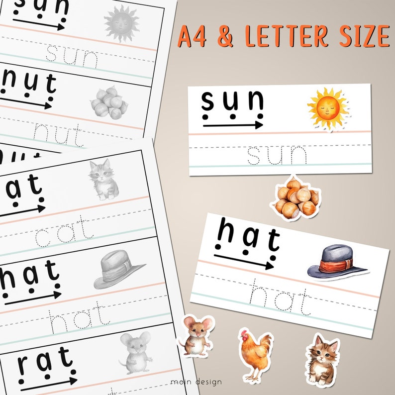 Printable CVC Words Worksheet: Early Reading Phonics Game (PDF) - Etsy ...
