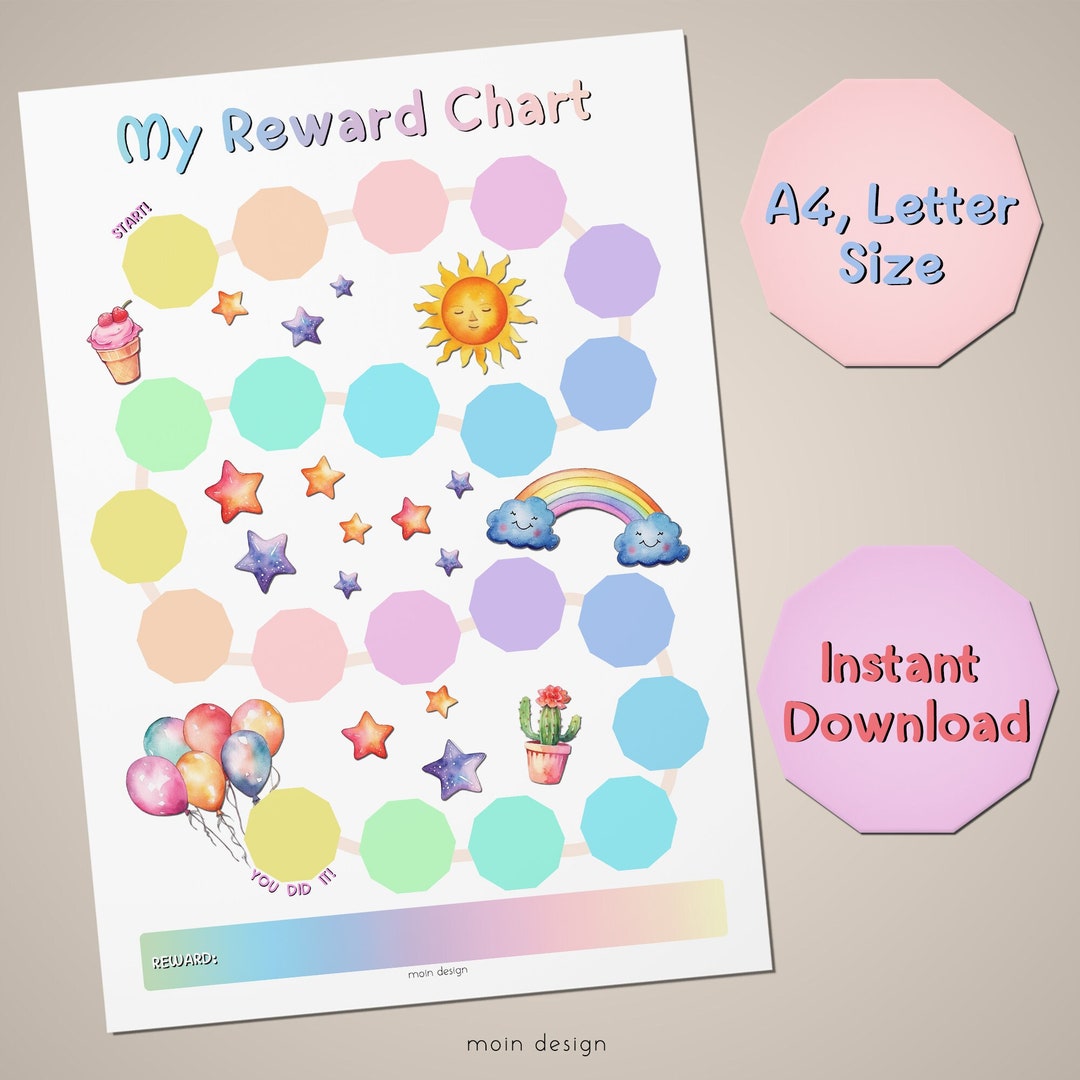 Printable Reward Chart, Kids Routine Chart, Toddler Routine Sticker ...