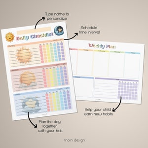 Printable Kids School Planner Bundle: Daily & Weekly Checklist (digital ...