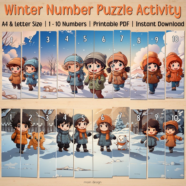 Printable Number Puzzle, Number Counting 1-10, Preschool Activities ...
