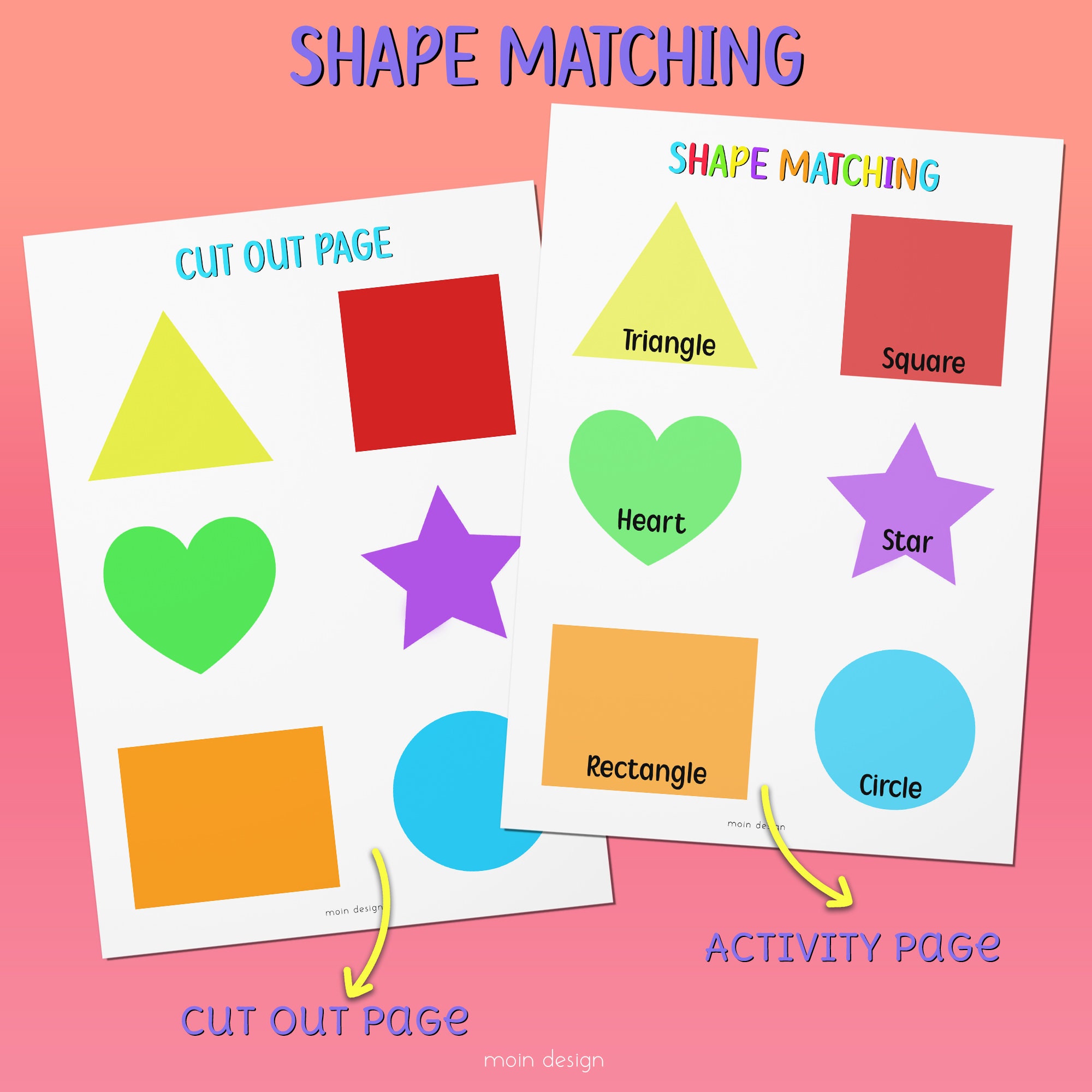 Printable Toddler Activity Pages, Matching Activity, Learning ...